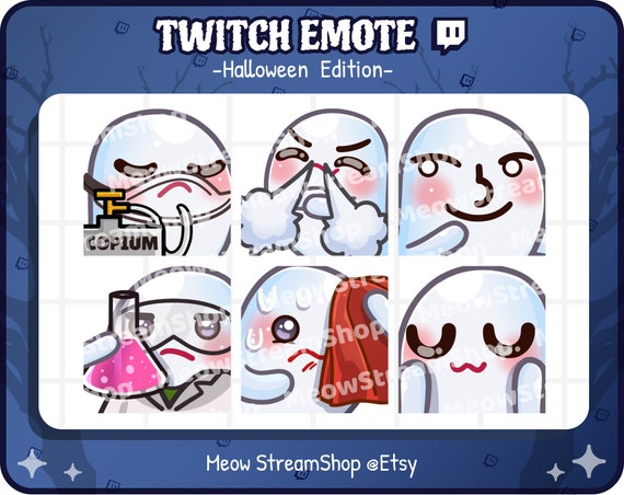Twitch Emote / Cute Ghost Emotes Pack 8 copium sniff lenny - Etsy México