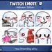 Twitch Emote / Cute Ghost Emotes Pack #8 (copium, Sniff, Lenny Face ...