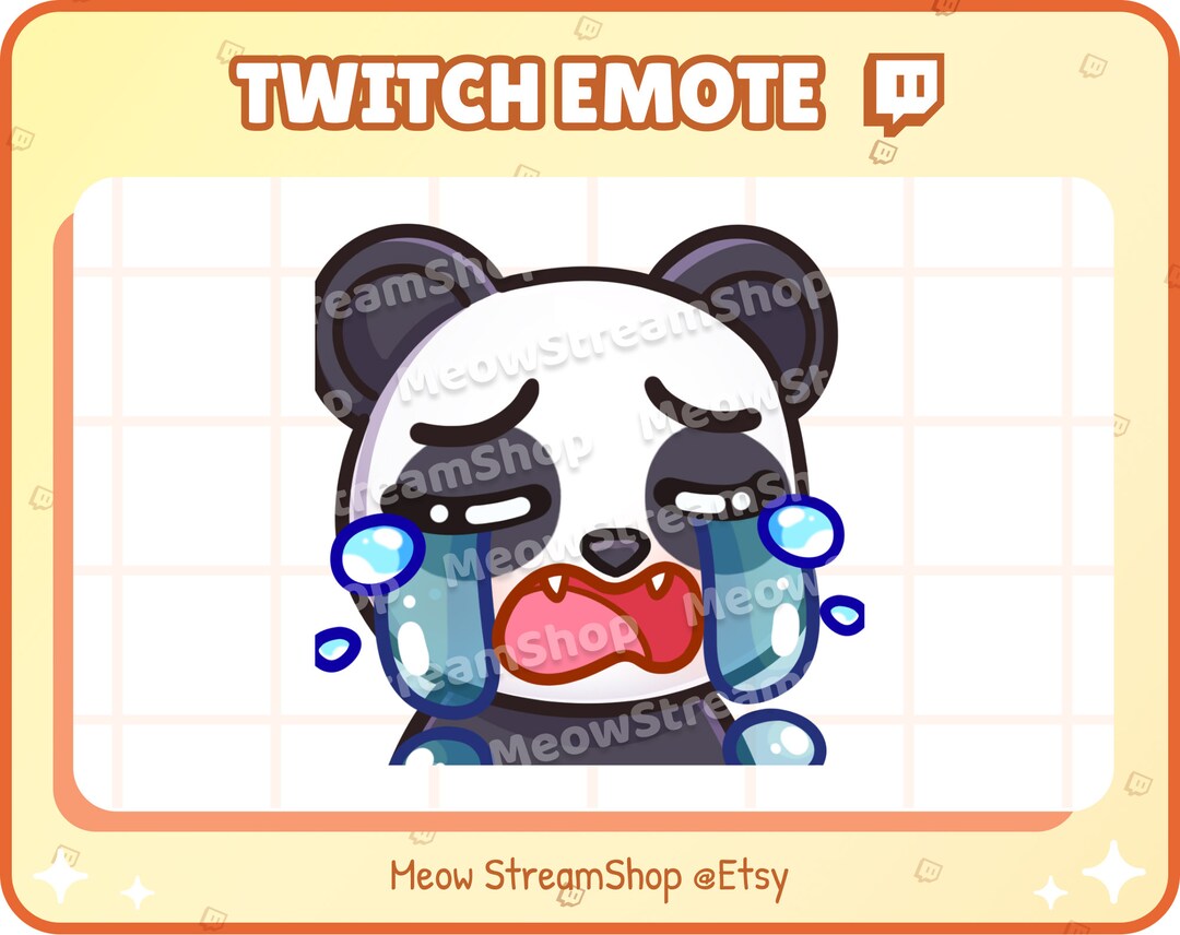 Twitch Emote / Panda Cry, Sad, Crying / Cute Kawaii Panda Sub Emoji - Etsy