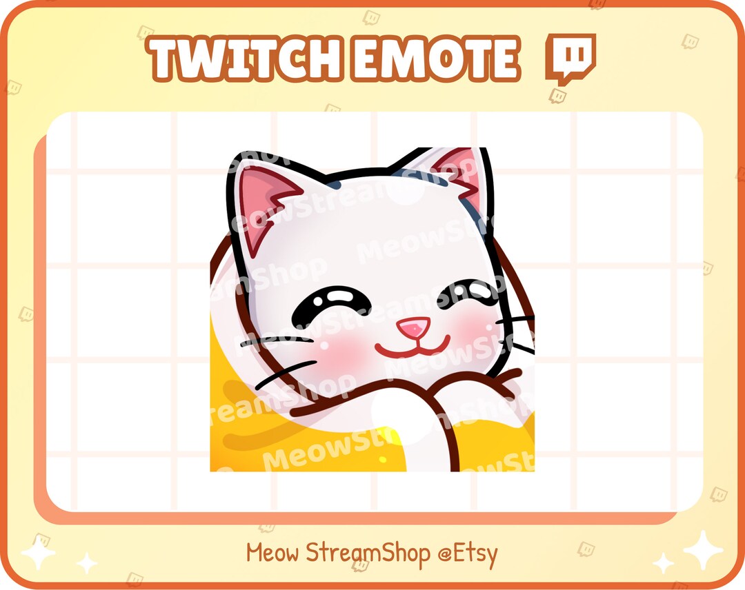Twitch Emote / Cute White Cat Cozy, Blanket, Comfy Emotes / Kawaii ...