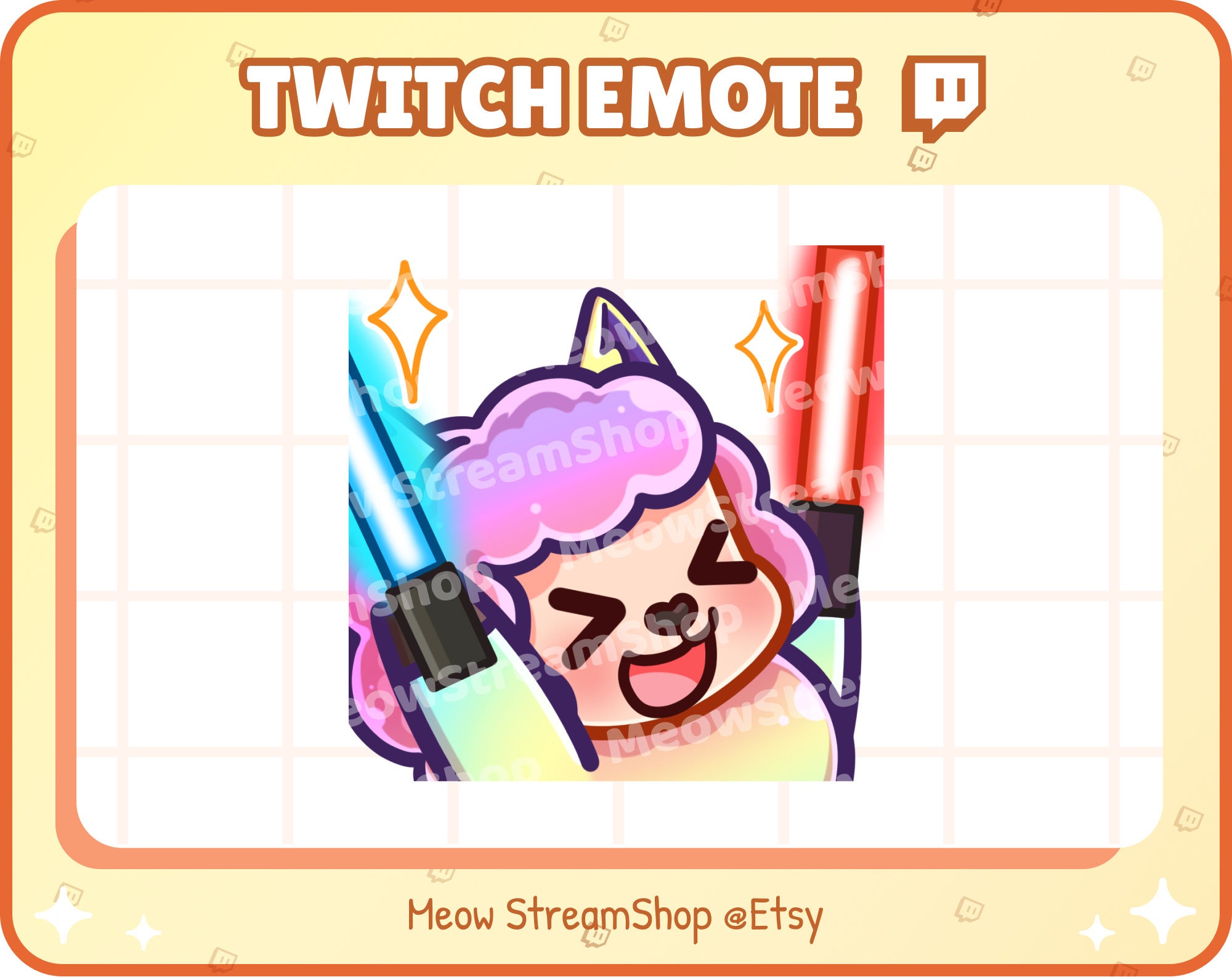 Twitch Emote / Cute Rainbow Alpaca Glow Stick Cheer Hype - Etsy Hong Kong