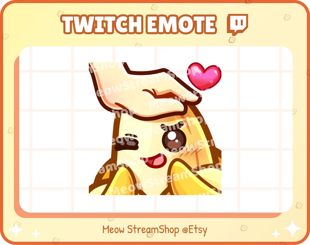Twitch Emote / Cute Banana Pat, Head Pat, Happy, Love Emotes / Kawaii ...
