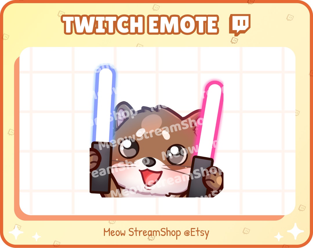 Twitch Emote / Cute Otter Lightstick, Light Stick, Cheer, Hype, Happy ...