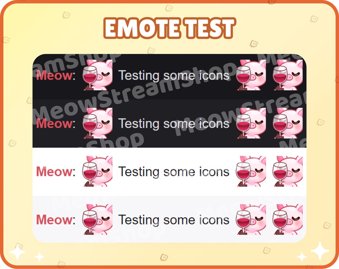 Twitch Emote / Cute Pig Wine Sip Drink Class Cool Emotes / - Etsy