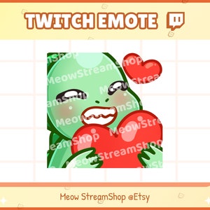 Twitch Emote / Cute Dino Heart Love Hug Happy Emotes / - Etsy
