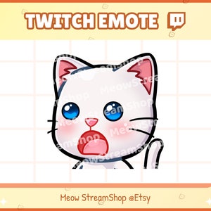 Twitch Emote / Cute White Cat Gasp, Shock, What, Whoa, Wow, Amaze ...