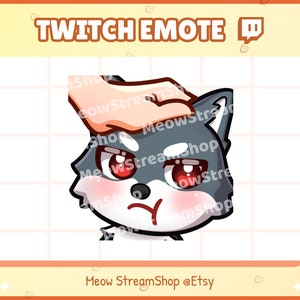 Twitch Emote / Cute Grey Wolf Pat, Pout, Pouty Emotes / Kawaii Grey ...