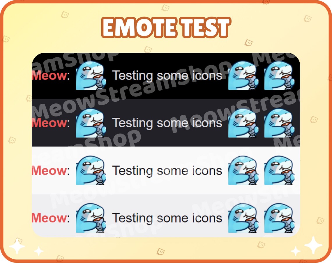 Twitch Emote / Cute Shark Eat Fish Nom Nom Emotes / Kawaii - Etsy