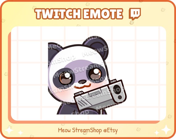 Twitch Emote / Panda Gun Emote / Cute Kawaii Panda Sub Emoji | Etsy