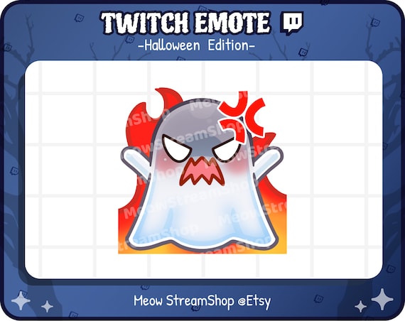 Twitch Emote / Cute Ghost Angry Rage Mad Emote / Kawaii - Etsy