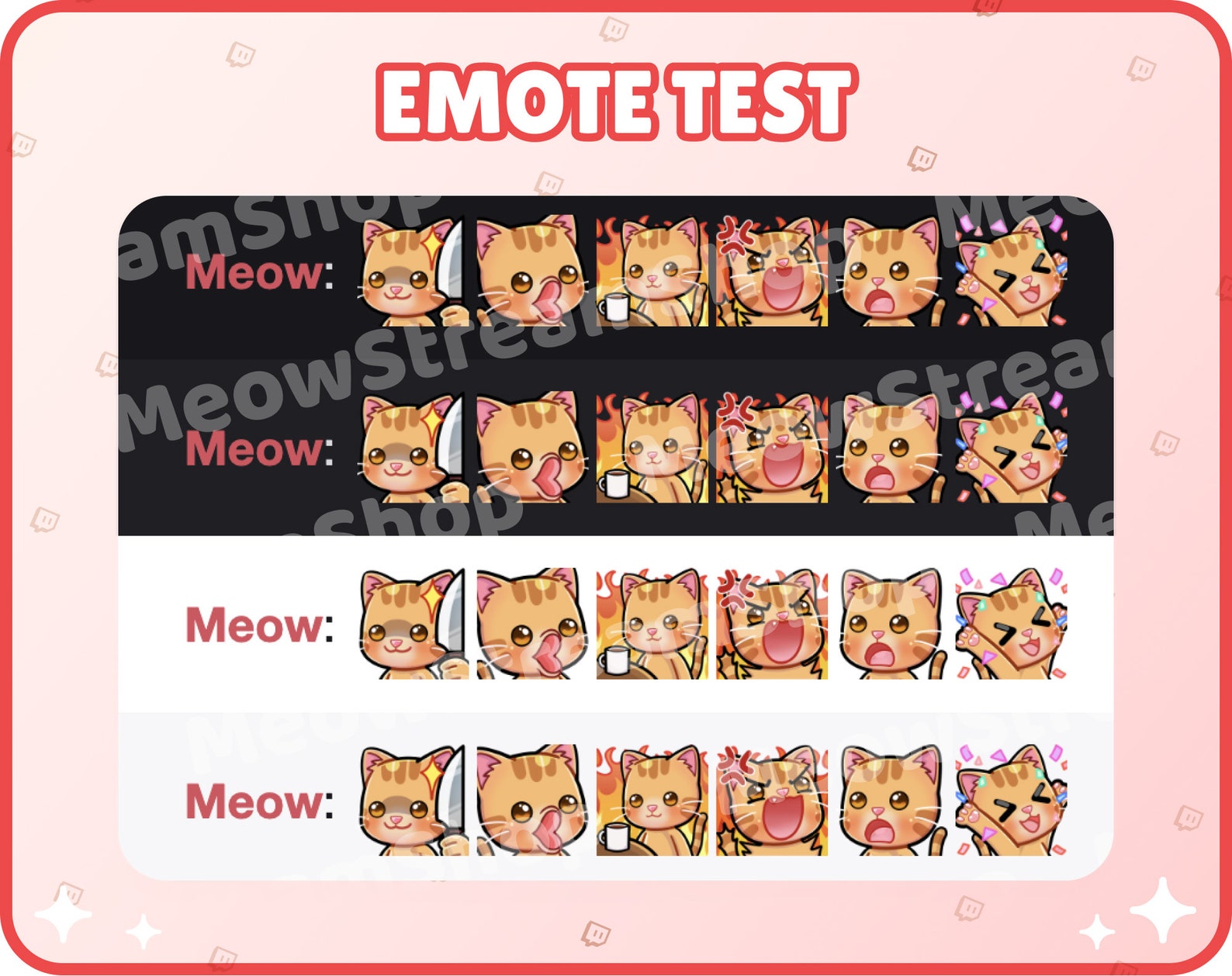 Twitch Emote / Cute Orange Cat Mega Pack #1 Emotes (24 Emotes Ready to ...