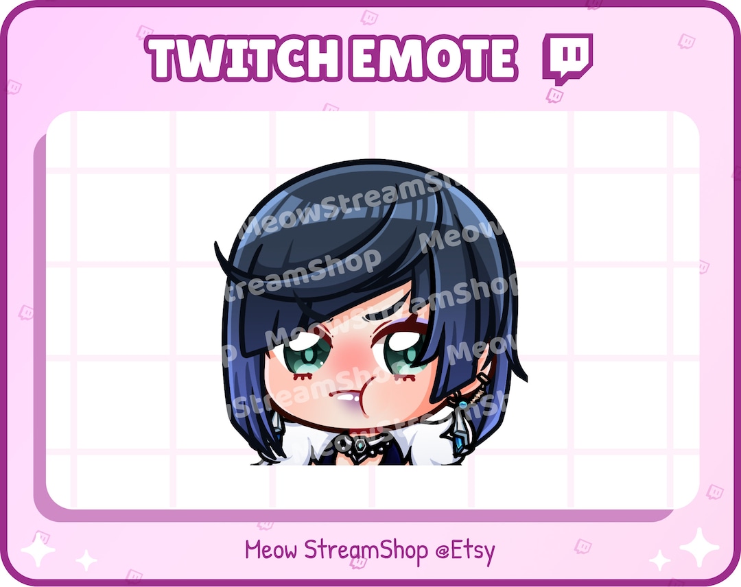 Twitch Emote / Yelan Pout, Pouting, Shy, Tsundere Emote / Genshin ...