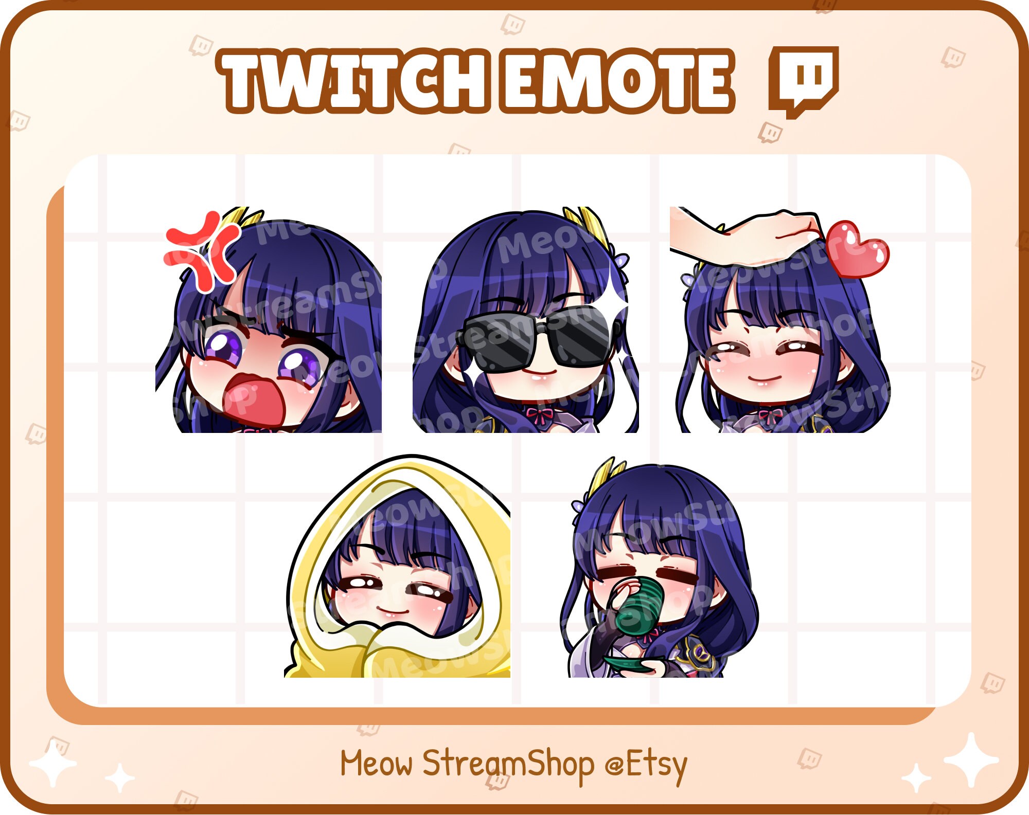 Twitch Emote / Baal Raiden Shogun Emotes Pack 2 Angry Cool | Etsy