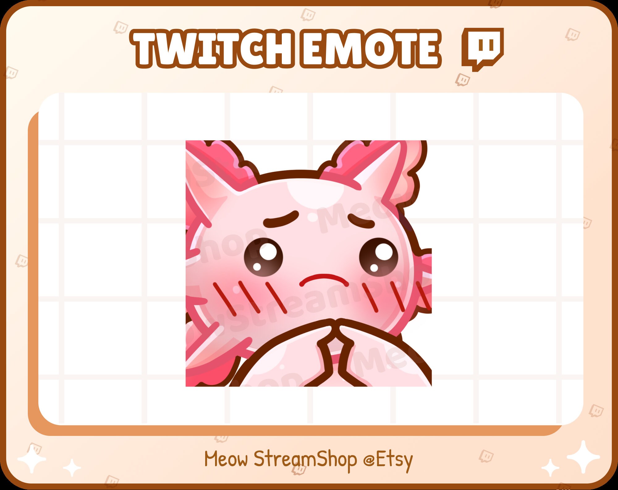 Twitch Emote / Cute Axolotl Shy Blushing UWU Emote / Axolotl - Etsy Israel