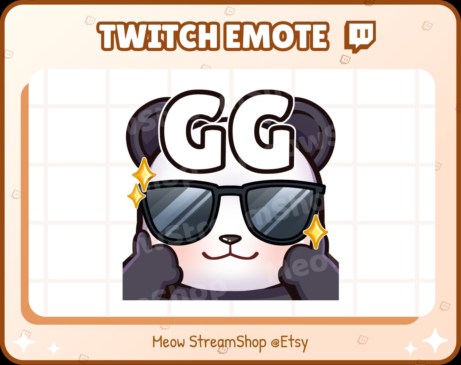 Twitch Emote / Panda GG EZ Cool Emote for Streamer / Cute - Etsy