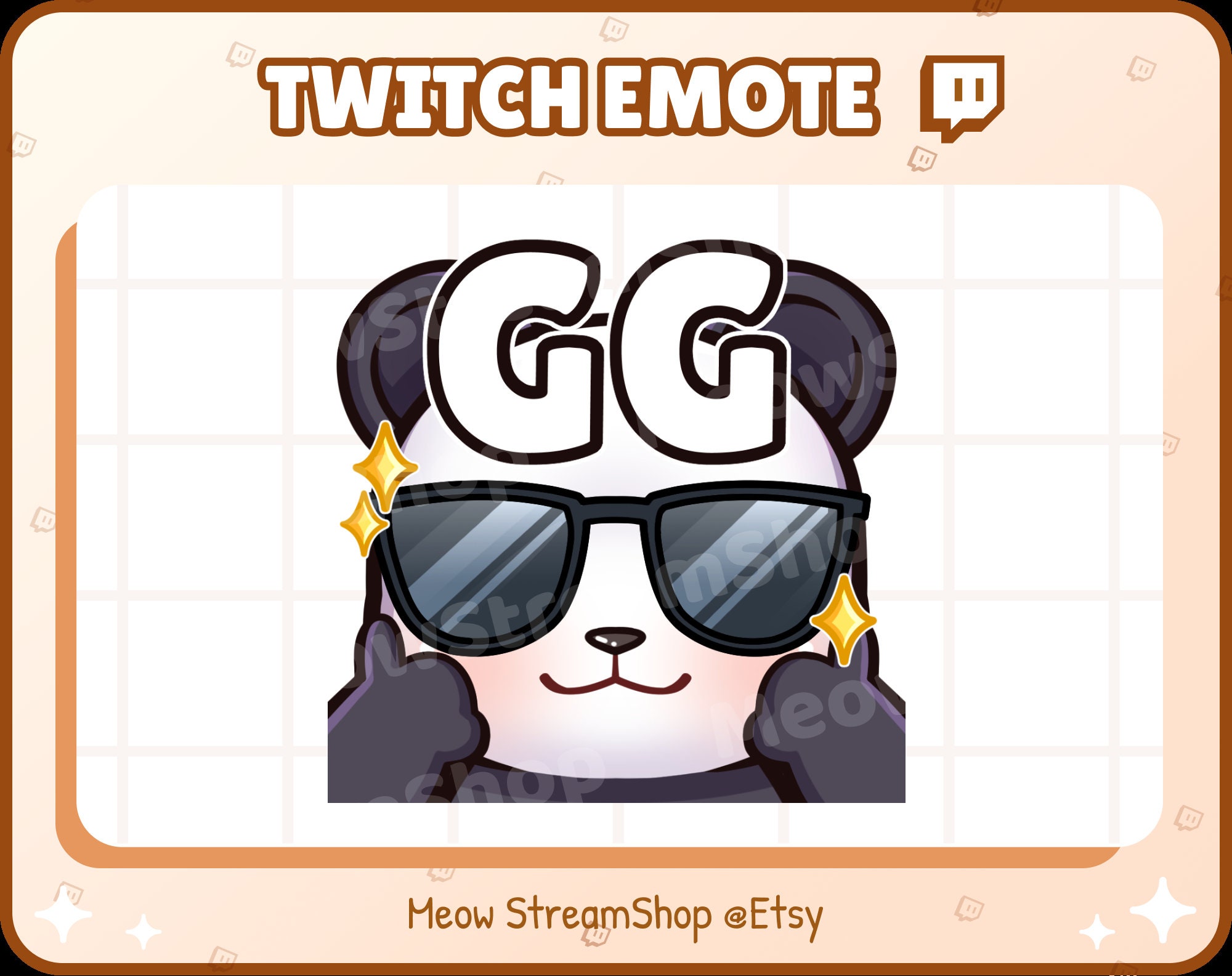 Twitch Emote / Panda GG EZ Cool Emote for streamer / Cute | Etsy