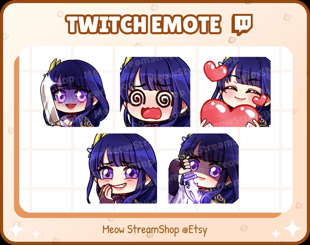 Twitch Emote / Baal Raiden Shogun Emotes Pack knife, Confuse Heart ...
