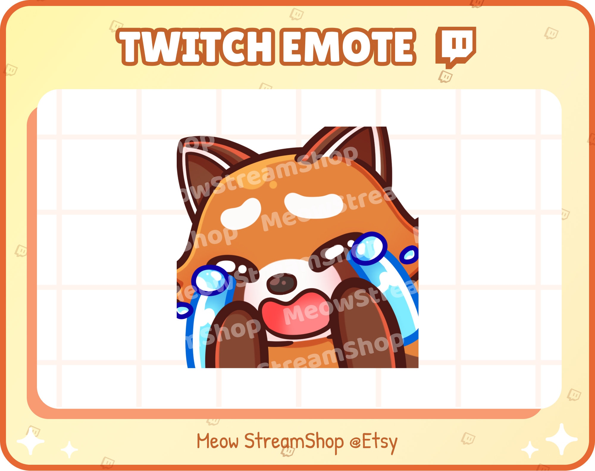Twitch Emote / Cute Red Panda Cry Sad Sob Emotes / Cute - Etsy Ireland