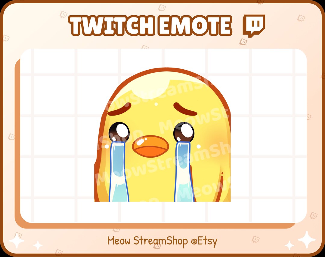 Twitch Emote / Cute Chick Cry, Sad Emoji for Streamer / Cute Duckling ...