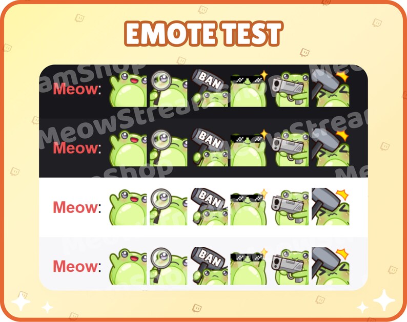 Twitch Emote / Cute Frog Emotes Pack #3 (gun, Bonk Bonked, Hi Wave ...