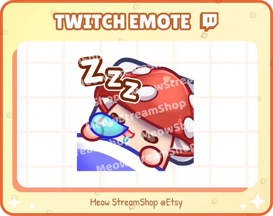 Twitch Emote / Cute Mushroom Sleep, Rest, Sleepy, Blanket Emote/ Kawaii ...