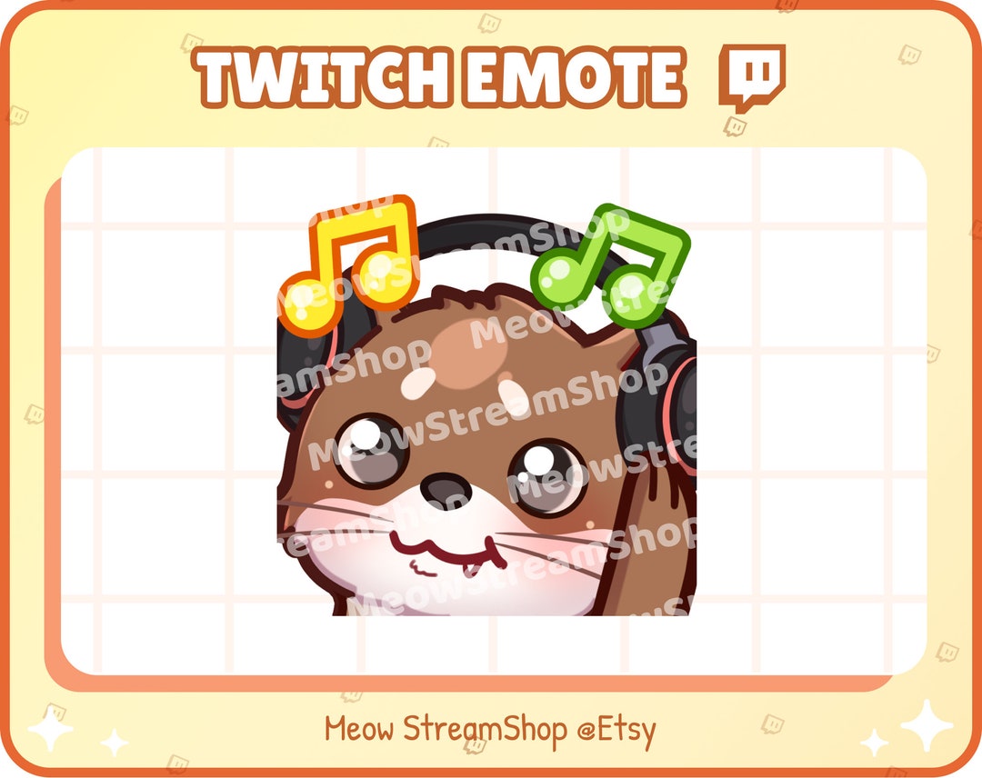 Twitch Emote / Cute Otter JAM, Jamming, Music, Dance Emotes / Kawaii ...