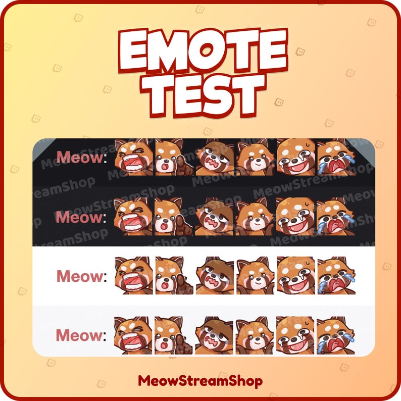 Twitch Emote / Cute Red Panda Emotes Pack #11 (LFG, Simp, Bocchi, Shrug ...