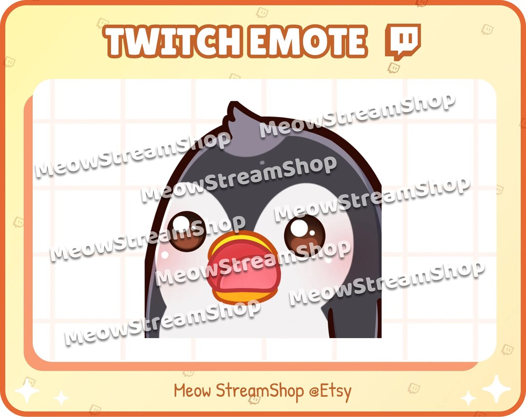 Twitch Emote / Cute Penguin Gasp Emotes / Cute Penguin Emote for ...