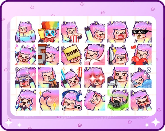 Cute Rainbow Alpaca Sleep offline Emote/ Chibi llama sheep Cute Sub ...