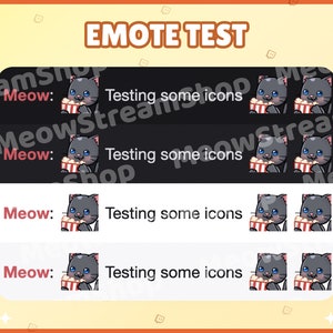 Twitch Emote / Cute Black Cat Popcorn, Eating Popcorn, Eat, Watch ...