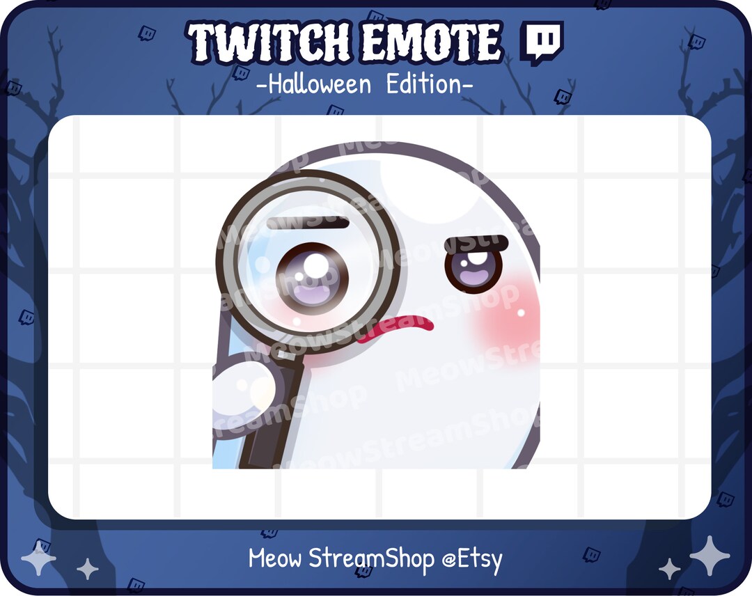 Twitch Emote / Cute Ghost SUS, Magnifier, Hmm Emote / Kawaii Spooky ...