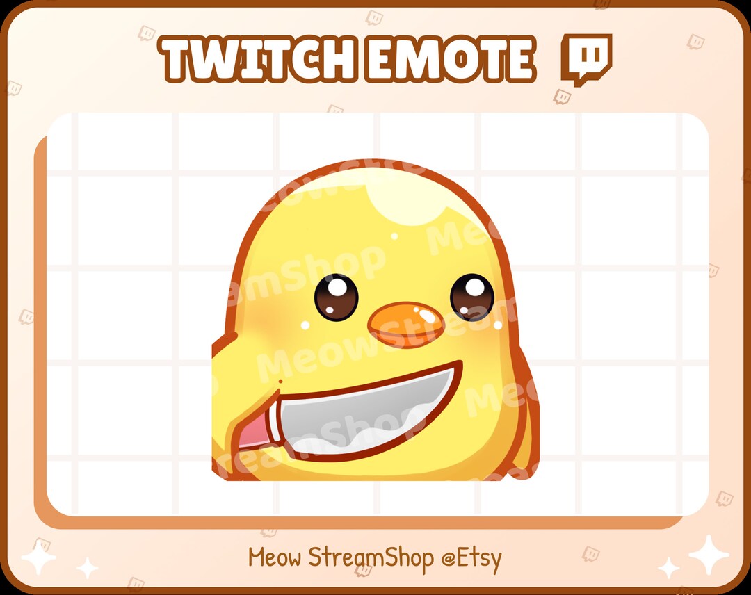 Twitch Emote / Mignon Poussin avec couteau emoji pour streamer / Sub ...