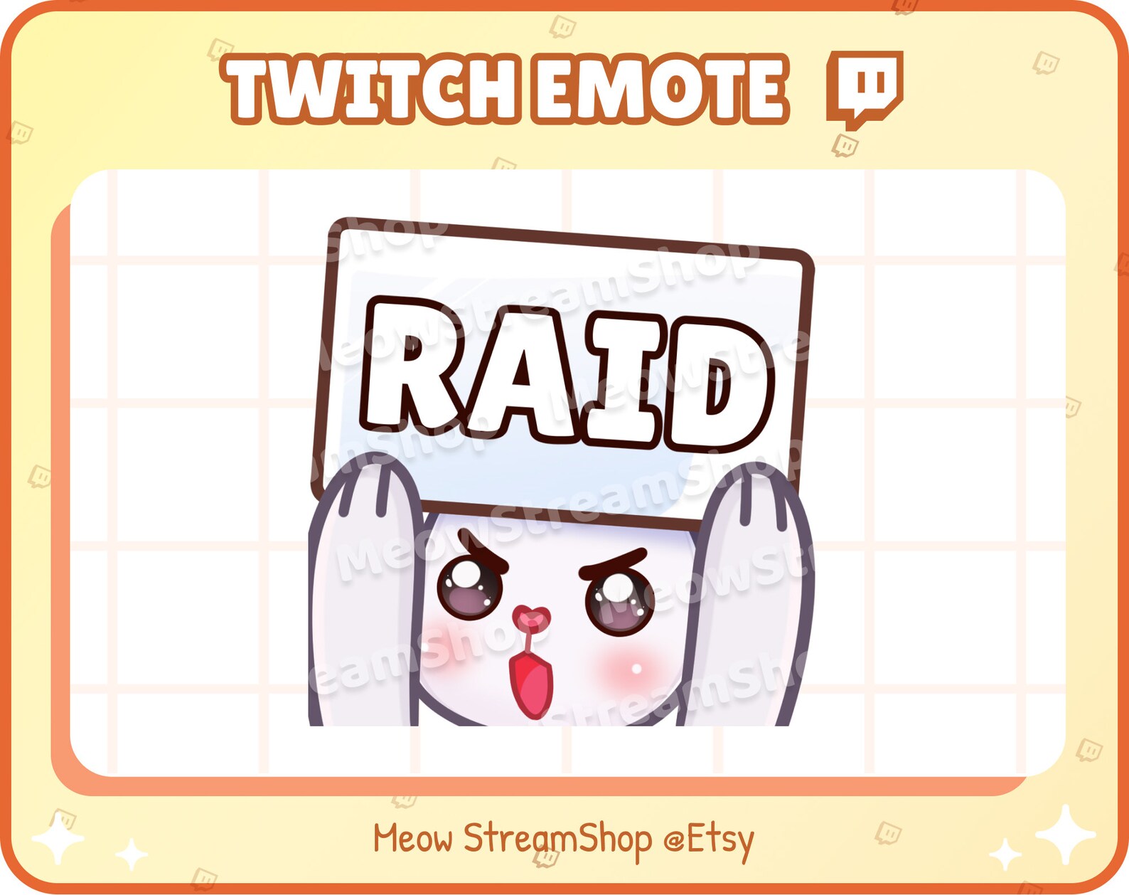 Twitch Emote / Cute Rabbit Raid Emotes / Cute White Bunny Sub - Etsy