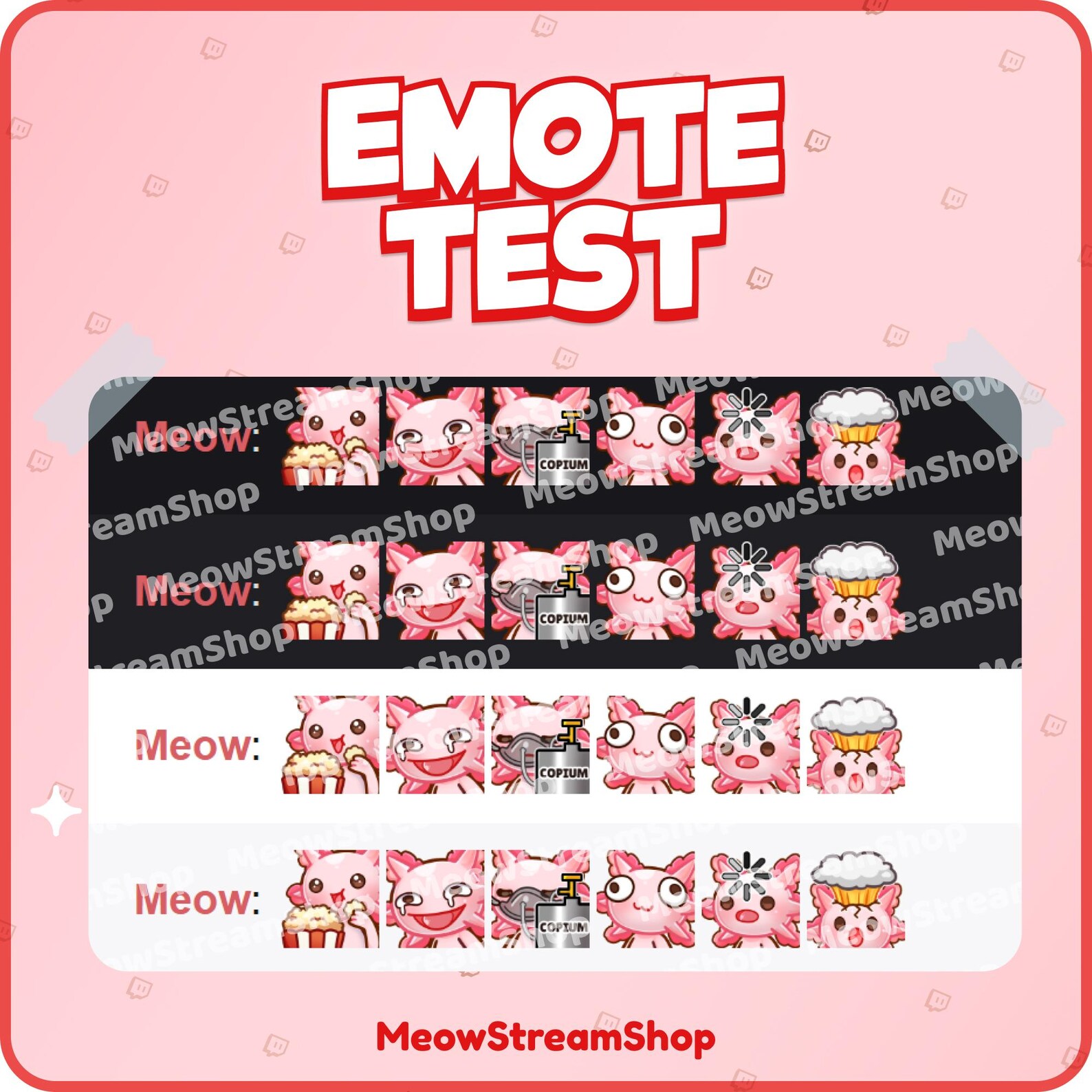 Axolotl Emotes Pack #10 (wheeze, Copium, Derpy, Loading, Mind Blown ...