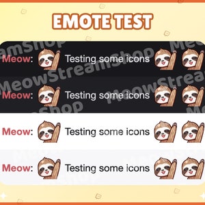 Twitch Emote / Cute Sloth Wave, Hi, Hello, Waving, Bye Emotes / Kawaii ...