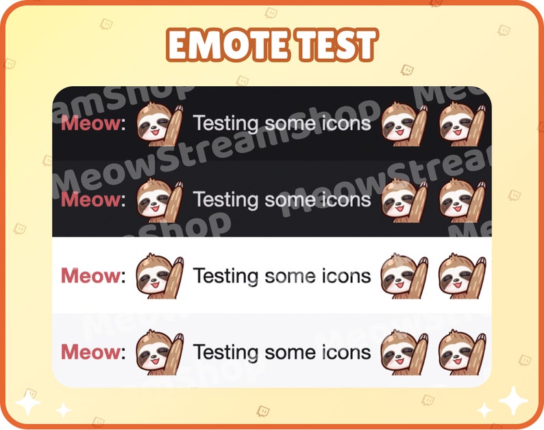 Twitch Emote / Cute Sloth Wave, Hi, Hello, Waving, Bye Emotes / Kawaii ...
