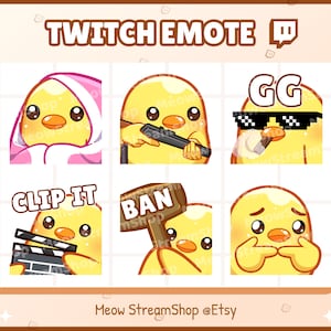 Twitch Emote / Lindo Pollito Emotes Pack 2 Cómodo, Pistola, GG EZ, Clip ...