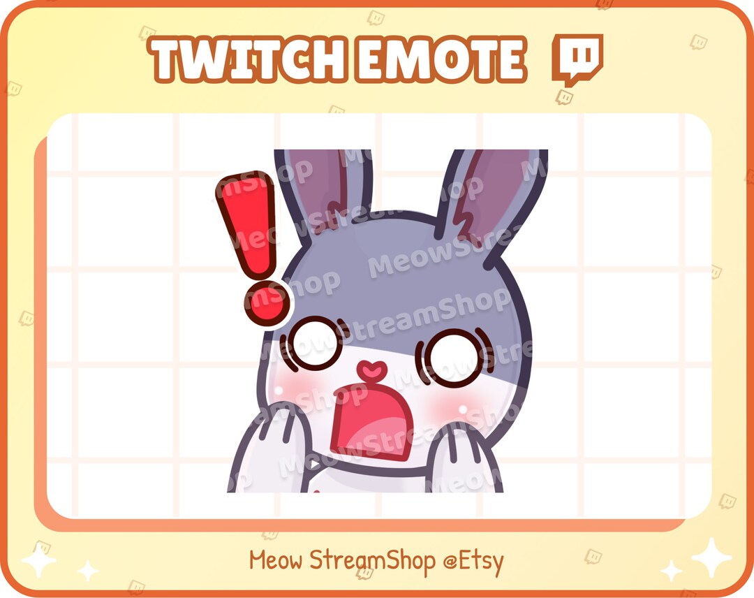 Twitch Emote / Cute Rabbit Shock, Scared, Teriffied Emotes / Cute White ...