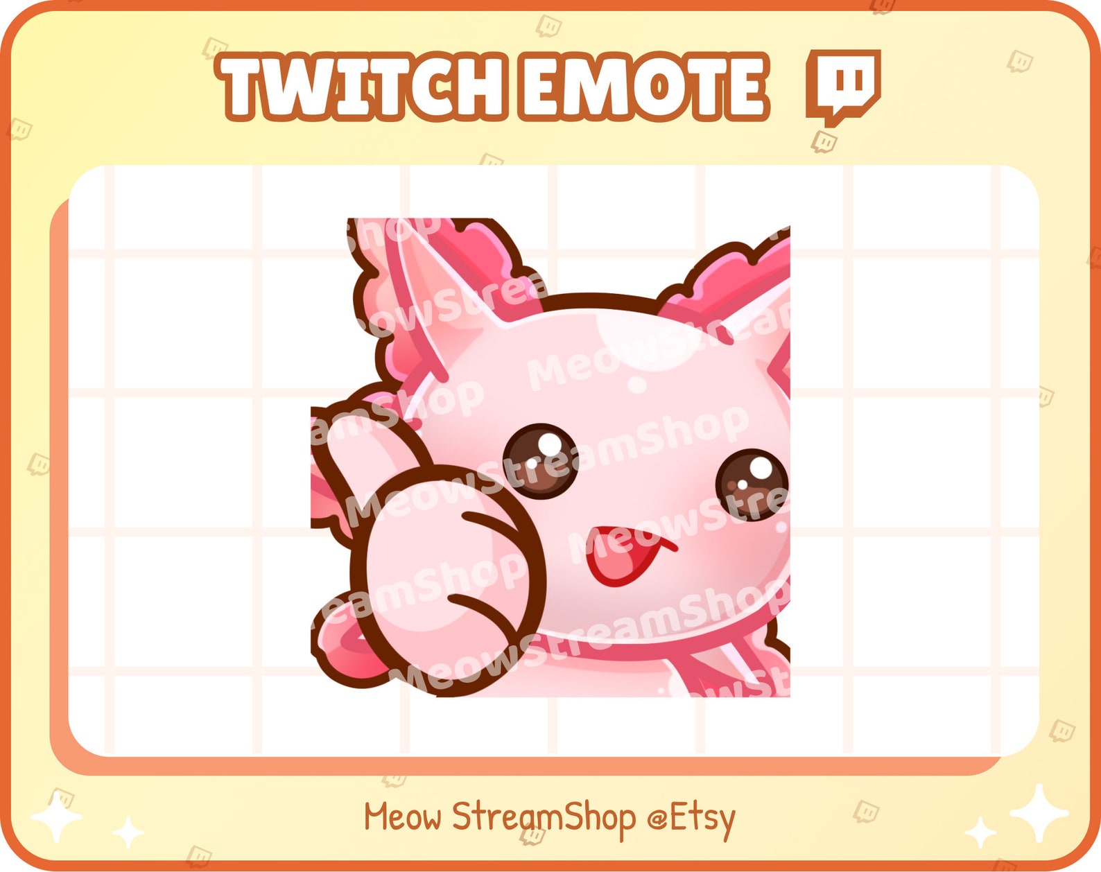 Twitch Emote / Cute Axolotl OK, YES, Agree, Thumb Emote / Cute Axolotl ...