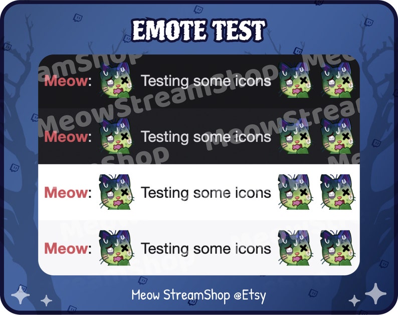 Twitch Emote / Cute Zombie Cat Scared Shocked Teriffied - Etsy