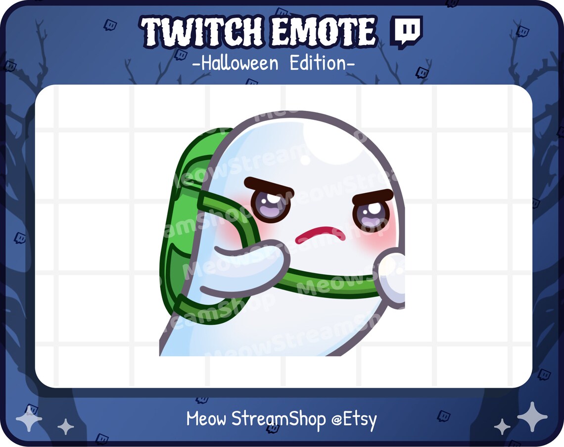 Twitch Emote / Cute Ghost Carry, Backpack Emote / Kawaii Spooky Ghost ...