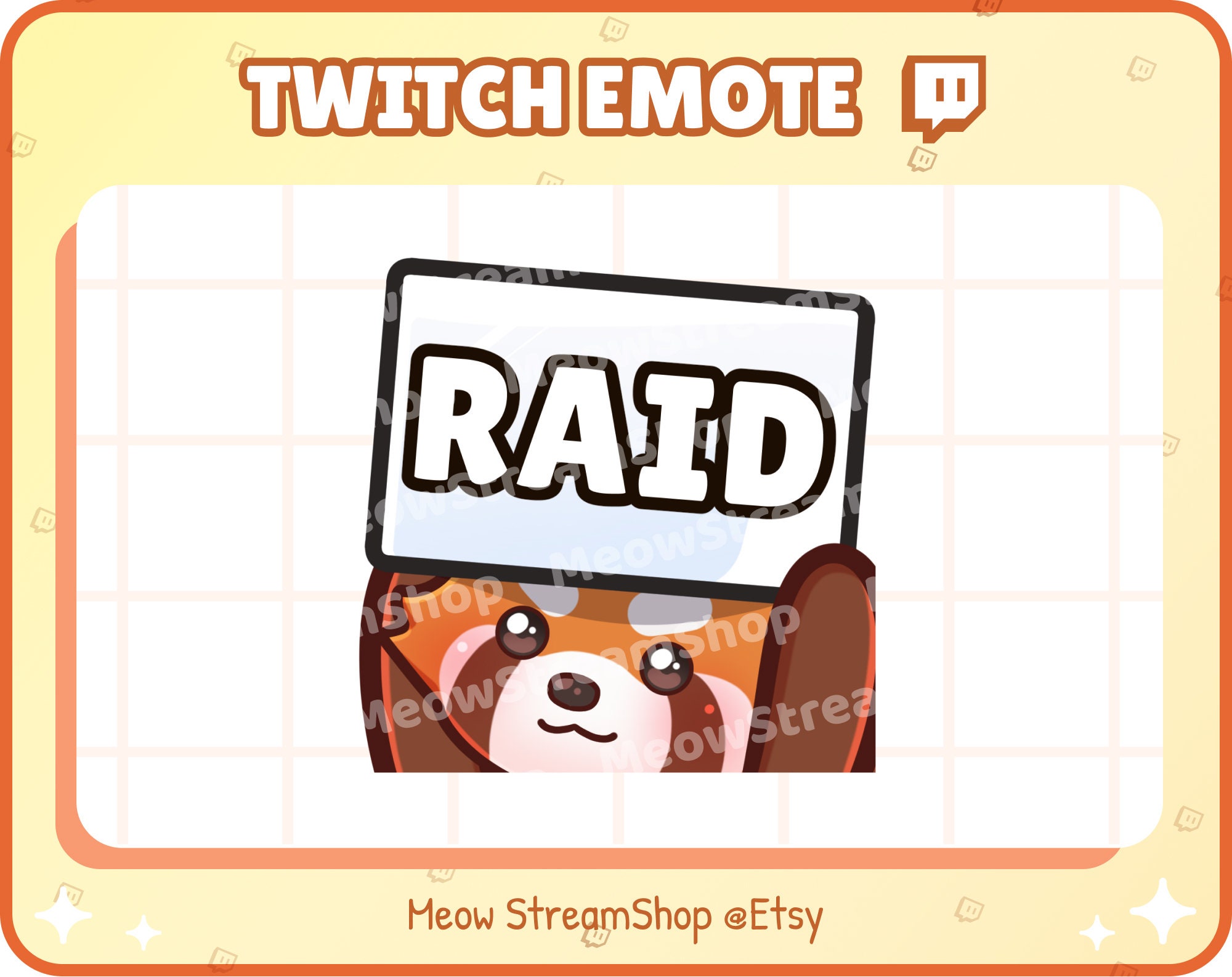 Twitch Emote / Cute Red Panda Raid Emotes / Cute Chibi Red | Etsy