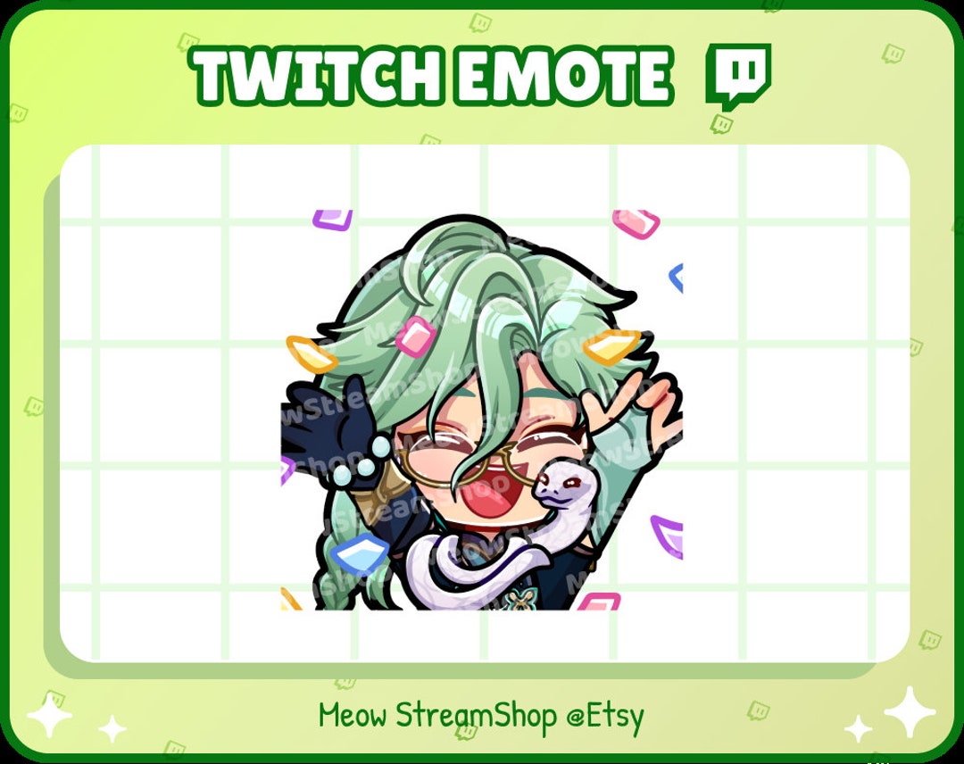 Twitch Emote / Baizhu Hype, Happy, Confetti, Cheer Emotes / Genshin ...