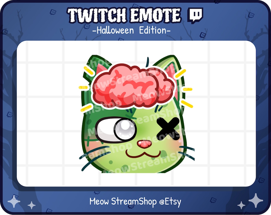 Twitch Emote / Cute Zombie Cat Neuron Activated, Brain, Smart, 200IQ ...