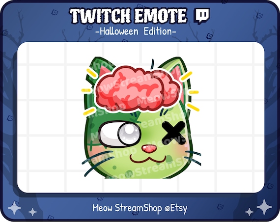 Twitch Emote / Cute Zombie Cat Neuron Activated Brain Smart - Etsy