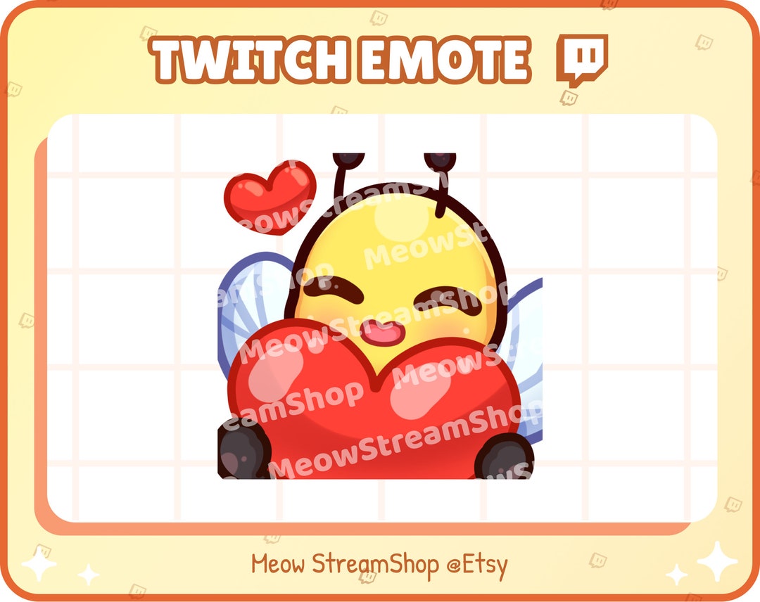 Twitch Emote / Cute Bee Heart, Love, Hug, Happy Emotes / Kawaii Wasp ...