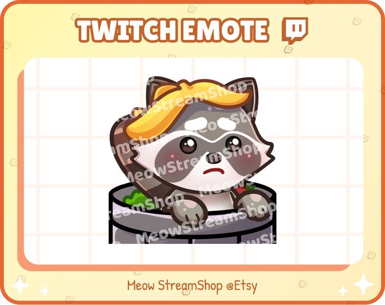 Twitch Emote / Cute Raccoon Garbage Trash Emotes / Kawaii - Etsy