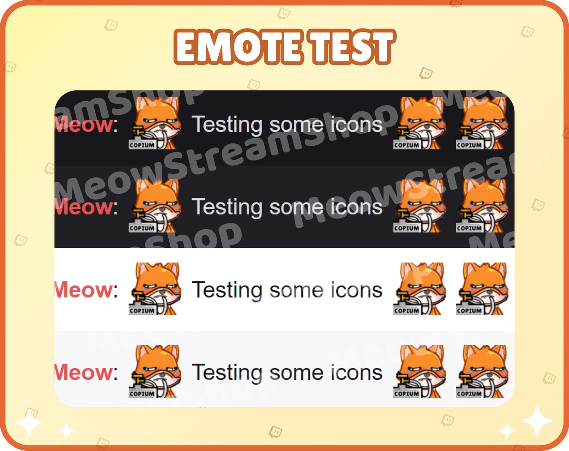 Twitch Emote / Cute Fox Copium Emotes / Kawaii Fox Chibi Sub Emoji - Etsy