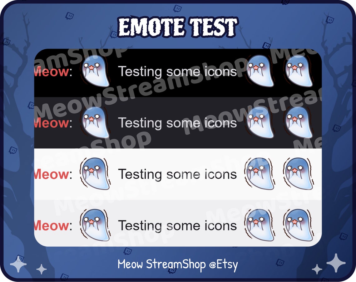 Twitch Emote / Cute Ghost Scared Shock Terrified Emote / - Etsy