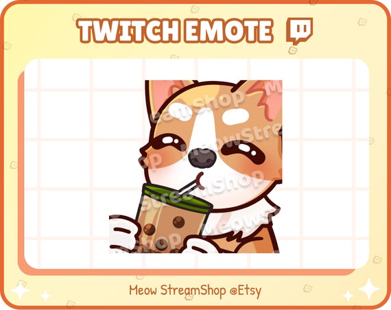 Twitch Emote / Cute Corgi Sip Boba Drink Emotes / Kawaii Dog - Etsy